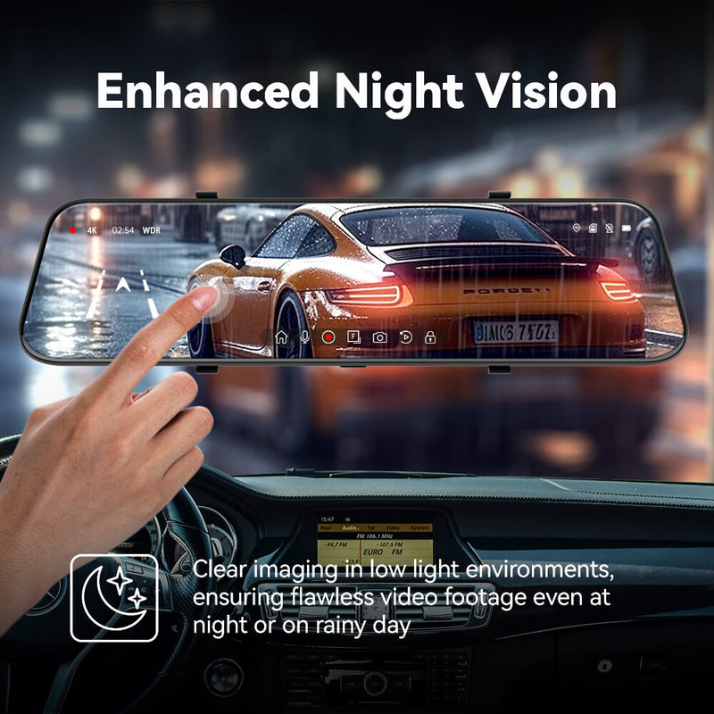 Pelsee P12 Pro Mirror Dash Cam with Wi-Fi Version